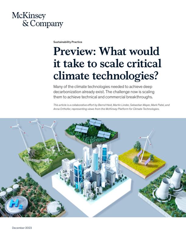 Preview: What would it take to scale critical climate technologies? | McKinsey
